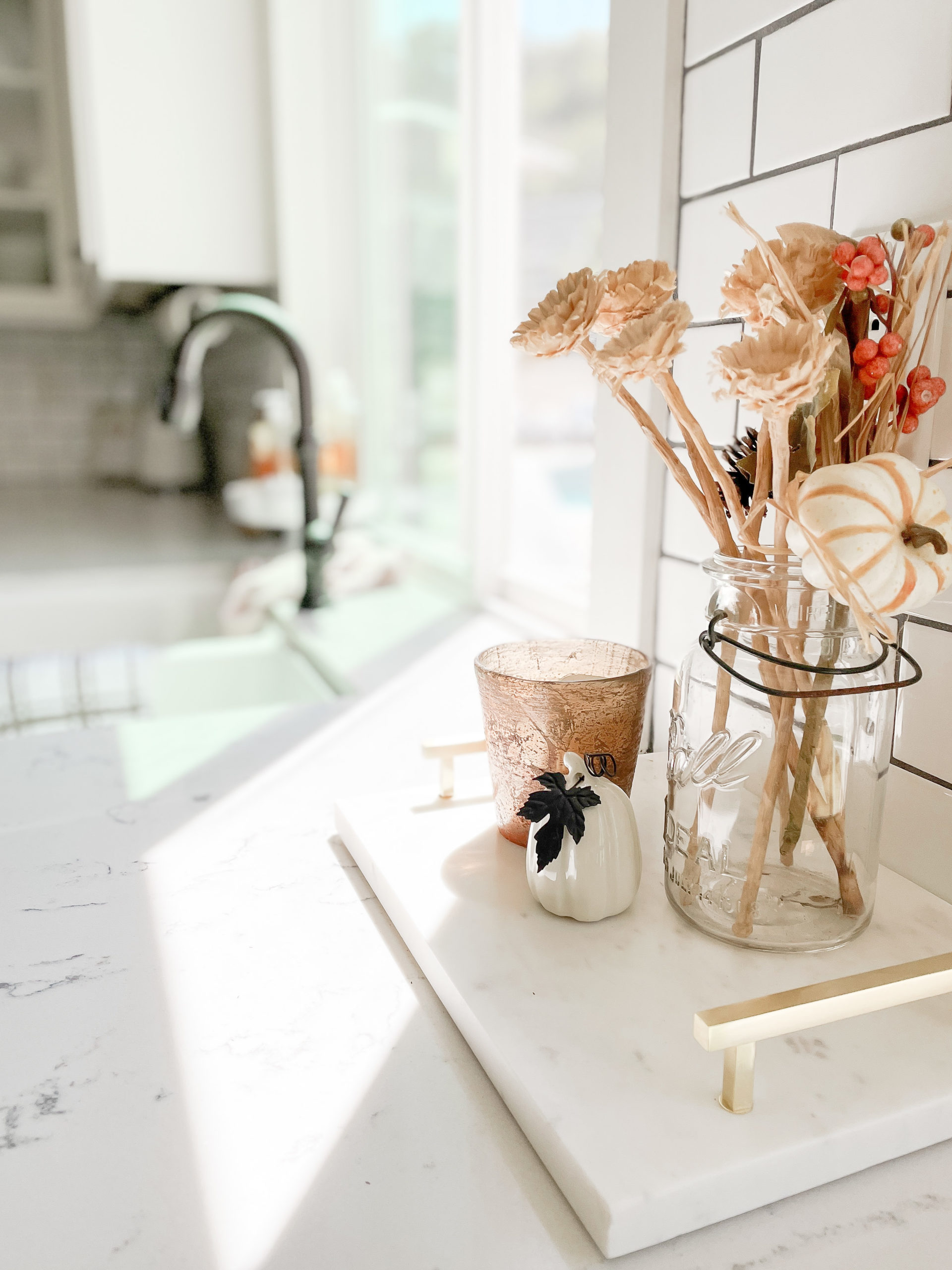 How to Add Simple Fall Decor in the Kitchen - Pasha is Home