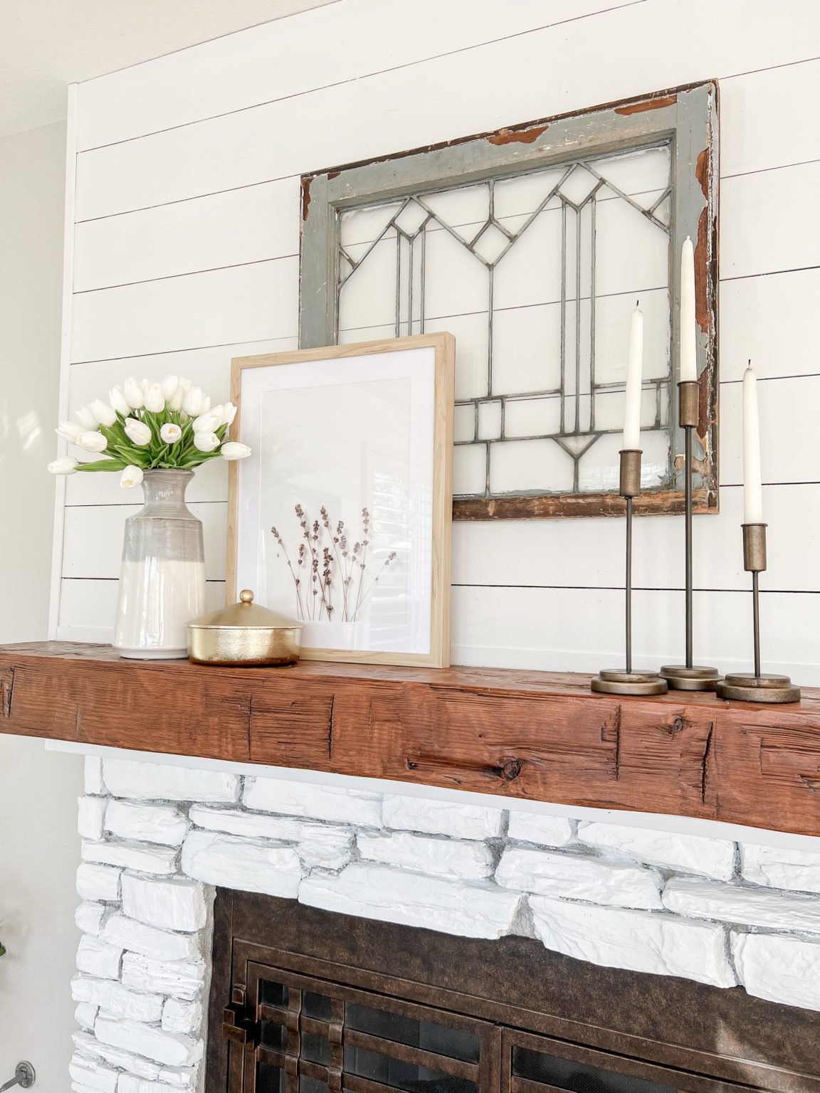 How To Update A Fireplace Hearth and Mantel - Pasha is Home